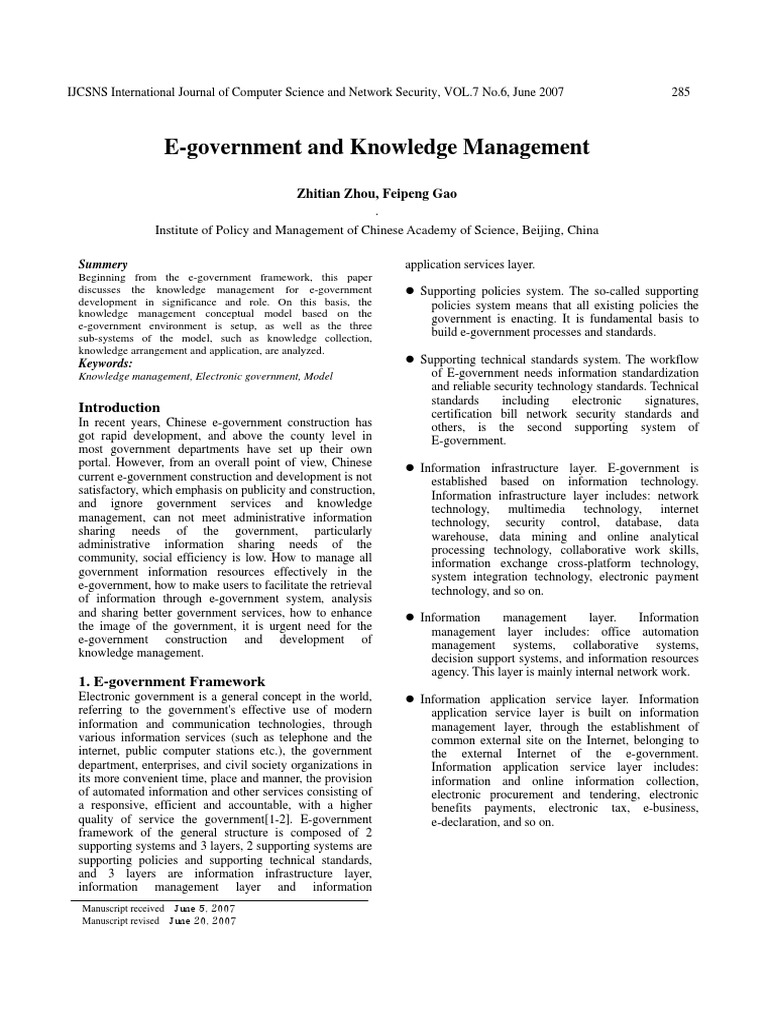 E-Government and Knowledge Management | PDF | E Government | Knowledge ...