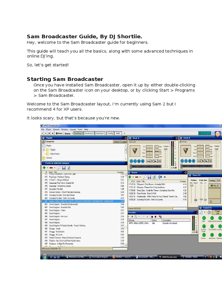 Sam Broadcaster Beginner's Guide | PDF