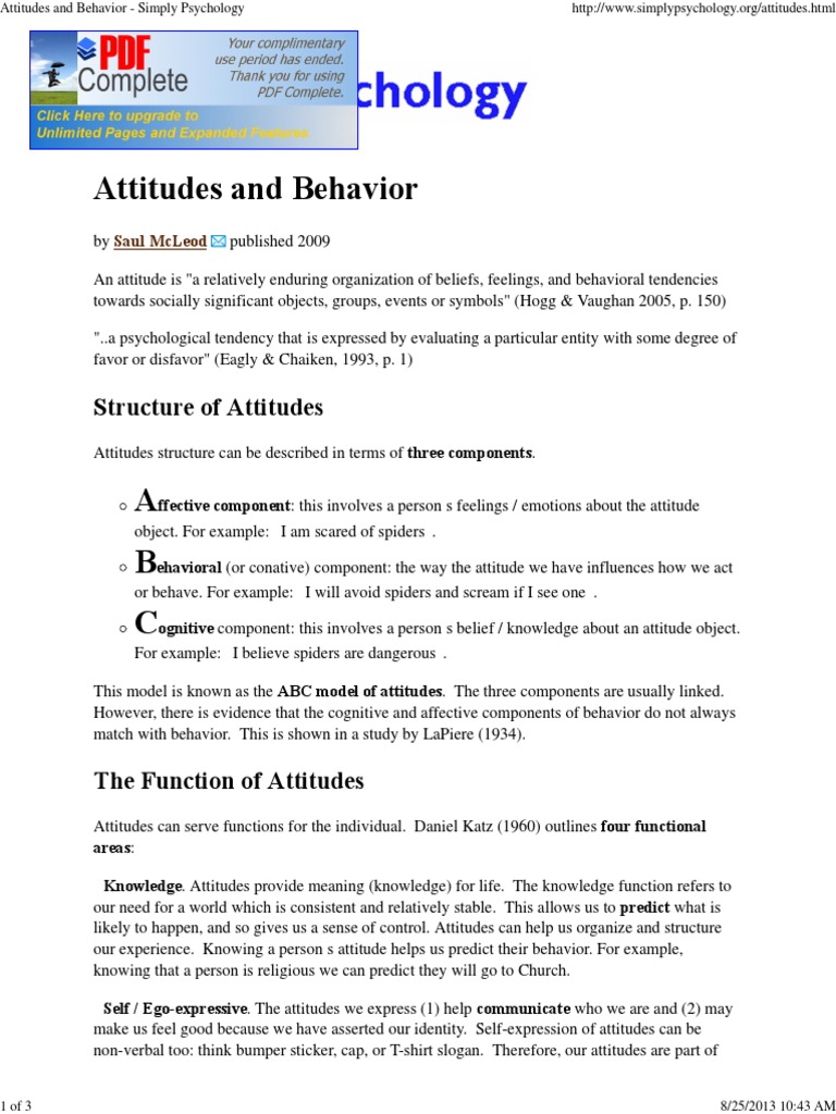 The ABC Model of Attitudes: Understanding the Affective, Behavioral ...