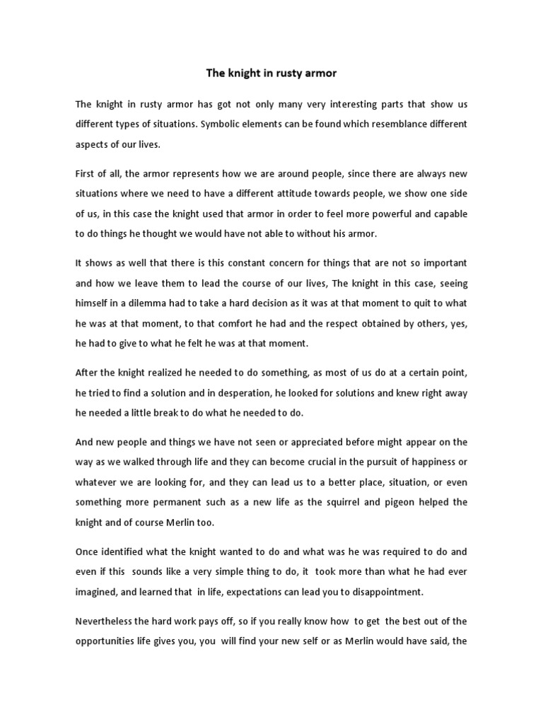Insights from "The Knight in Rusty Armor" | PDF | Psychological Concepts