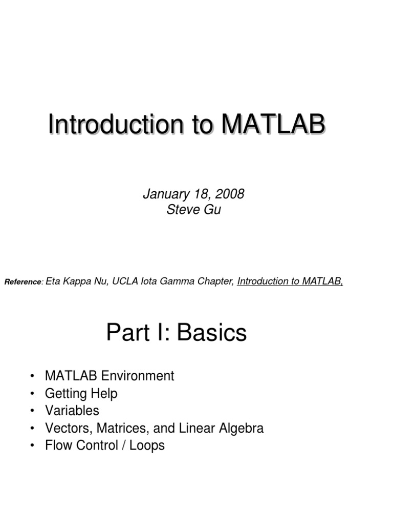 Matlab Tutorial 1 | PDF | Matrix (Mathematics) | Vector Space