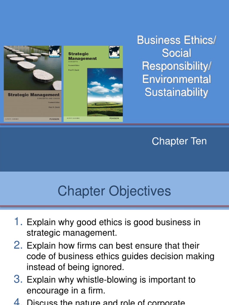 Business Ethics/ Social Responsibility/ Environmental Sustainability ...