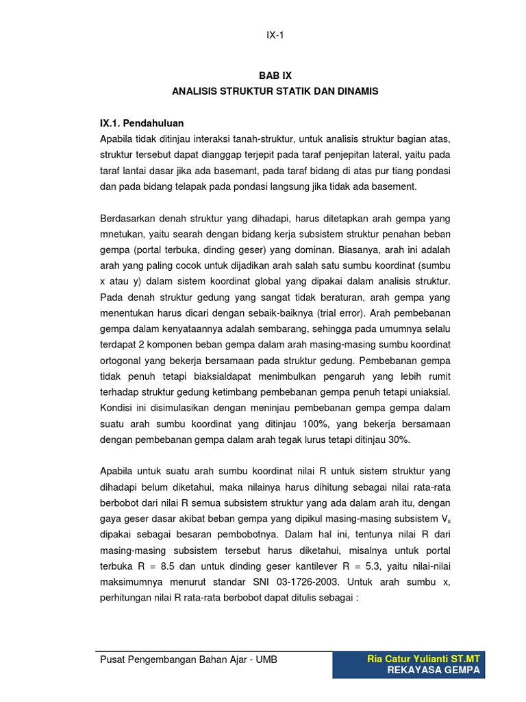 Analisis Struktur Statik & Dinamis | PDF