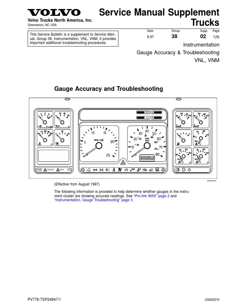 Service Manual Supplement Trucks: Gauge Accuracy and Troubleshooting ...