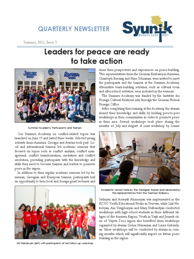 Syunik NGO Newsletter Issue 5 | PDF | Armenia
