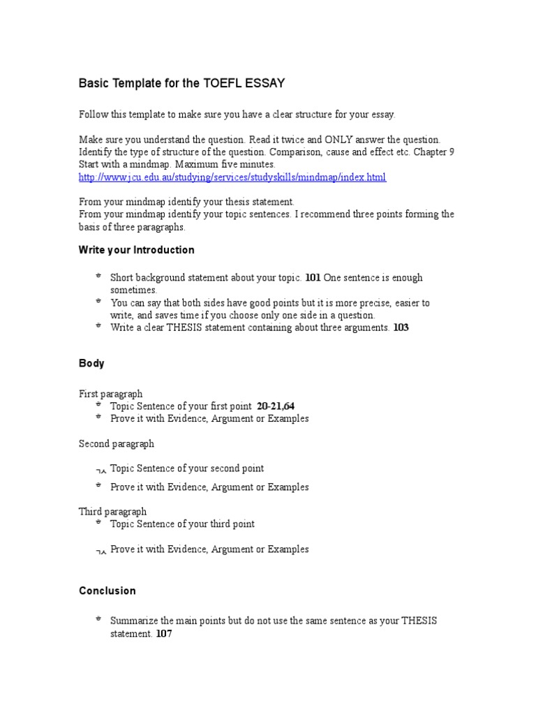 TOEFL Template | PDF