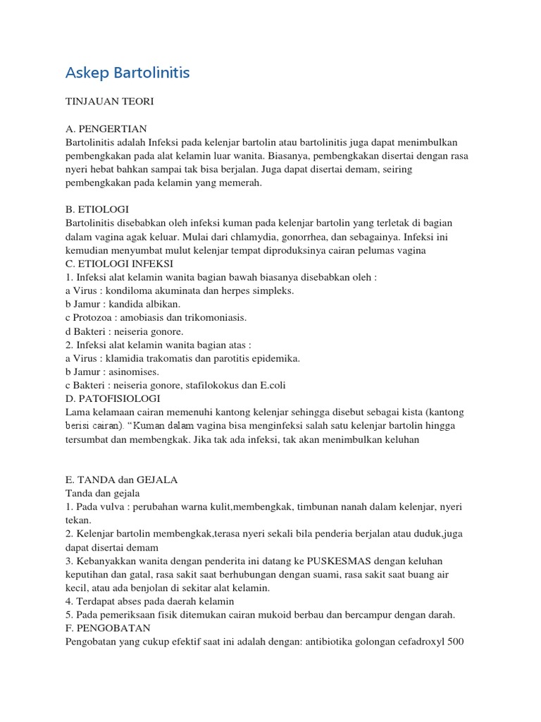 Askep Bartolinitis | PDF