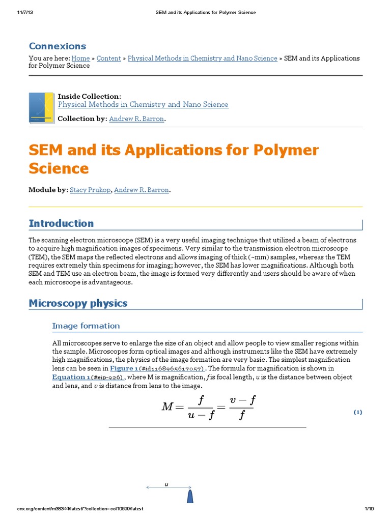 SEM Applications in Polymer Science | PDF | Scanning Electron ...