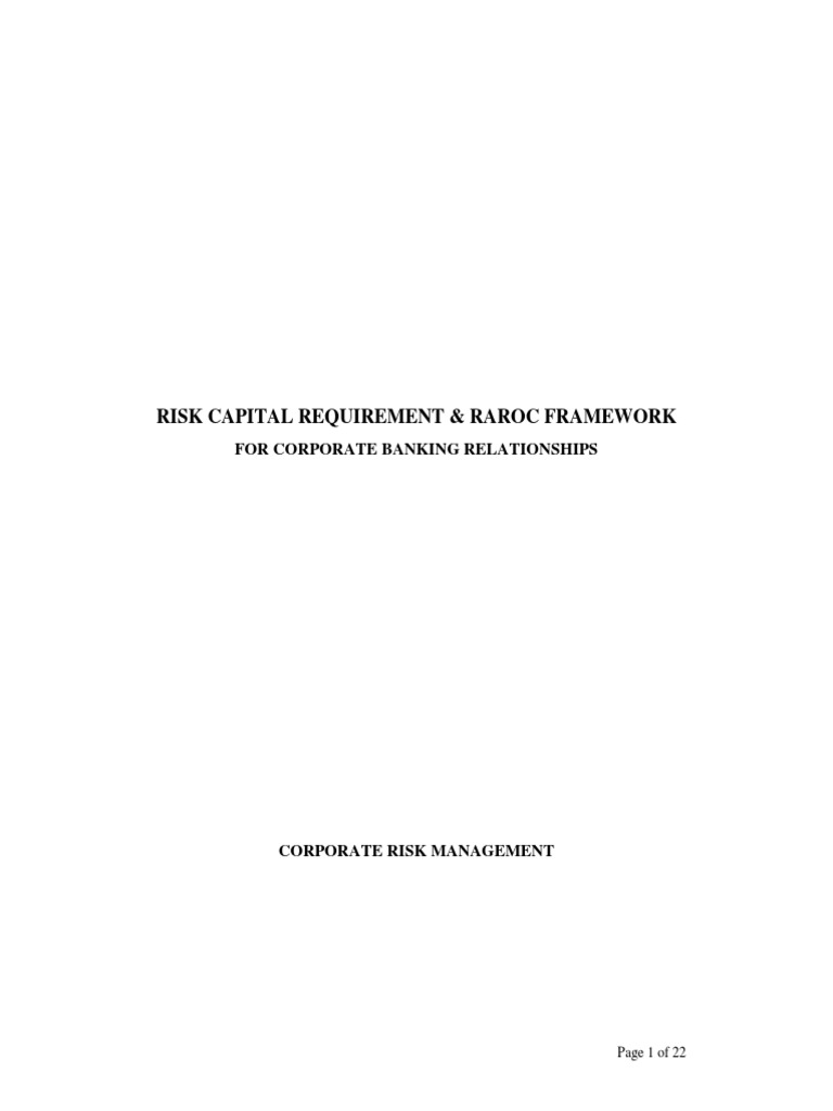 RAROC | PDF | Financial Capital | Credit (Finance)