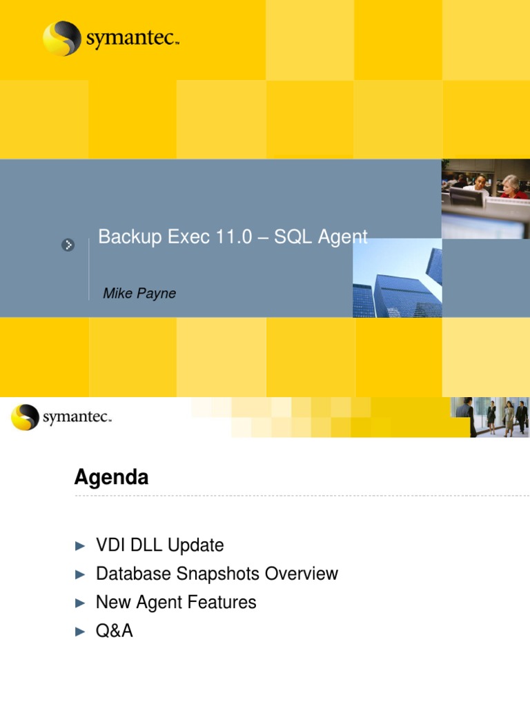 Backup Exec 11.0 - SQL Agent: Mike Payne | PDF | Databases | Backup