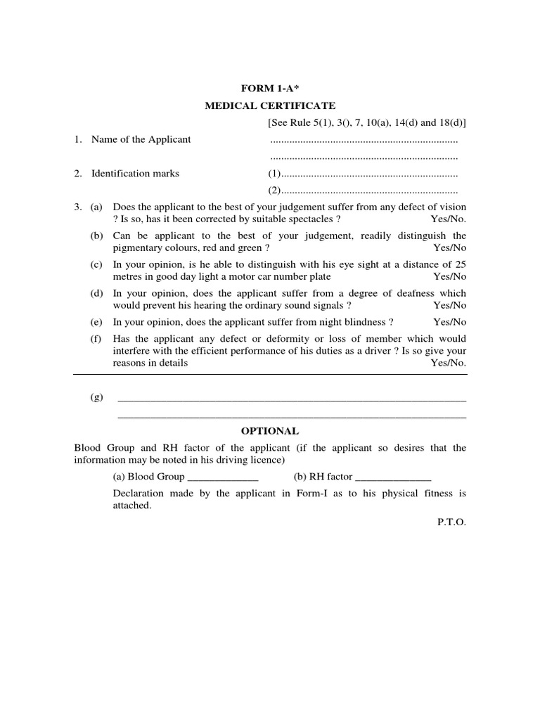 Form 1a | PDF | Hearing Loss | Driver's License