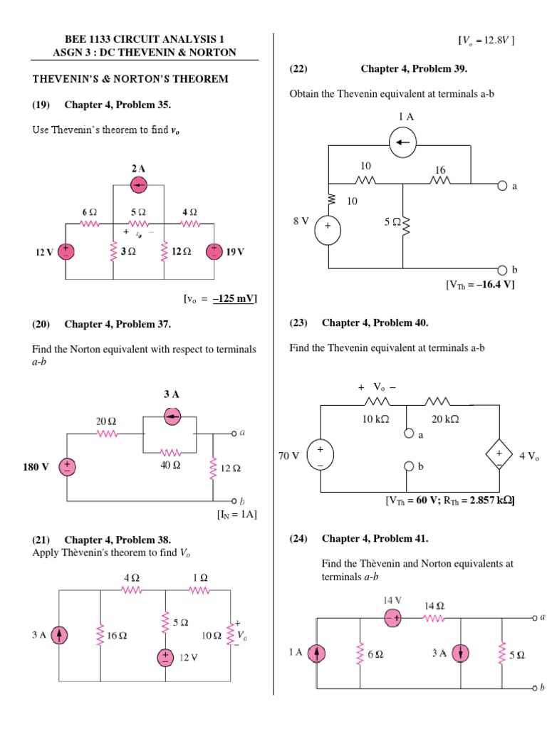 Asgn 3 DC Thepening Norton | PDF | Network Analysis (Electrical Circuits) | Resistor