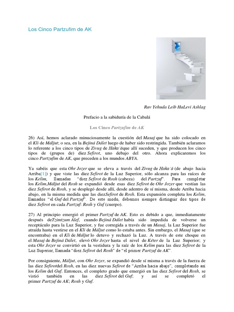 Los Cinco Partzufim de AK 2 | PDF | Ligero