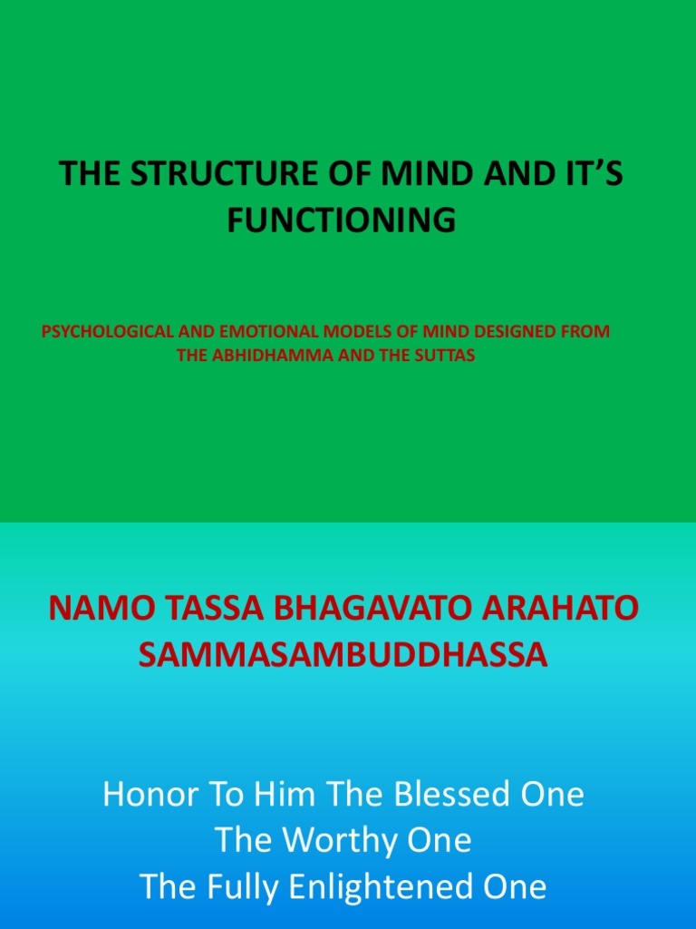 The Anatomy and Mind's Functioning According To The Abhidhamma and The ...