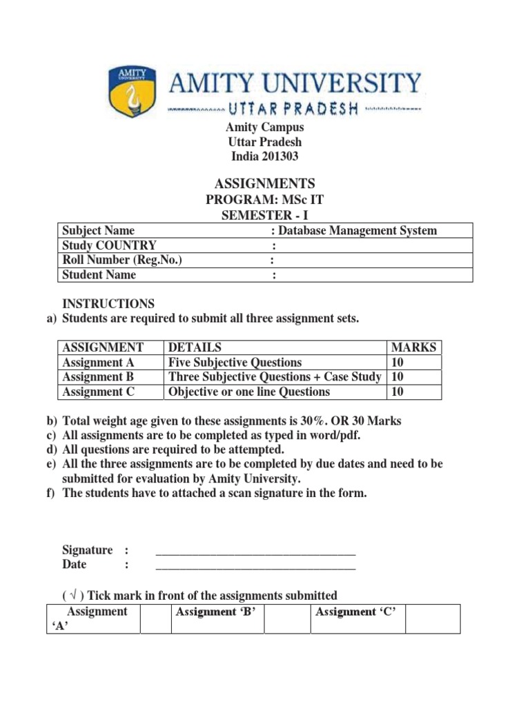Database Management System Assignment | PDF | Databases | Scientific Modeling