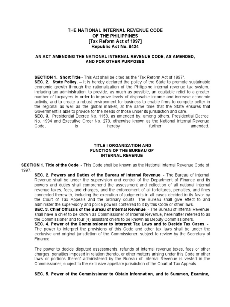 Nirc 1997 | PDF | Capital Gains Tax | Internal Revenue Service