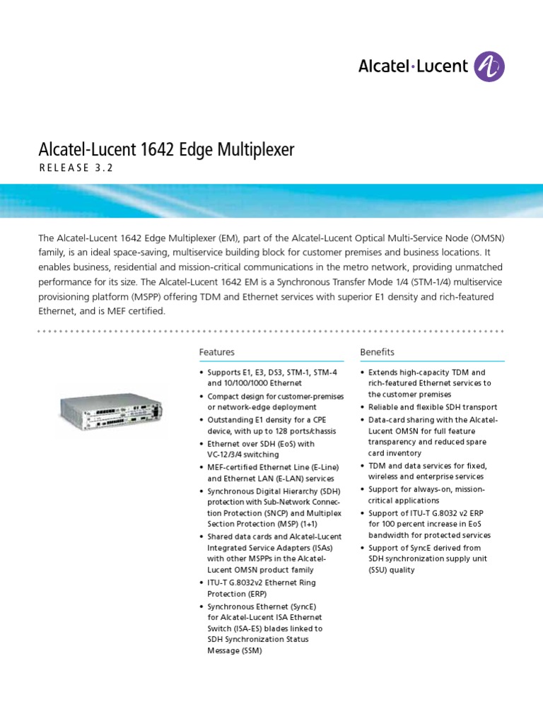 Alcatel Lucent 1642EM PDF | PDF | Ethernet | Physical Layer Protocols