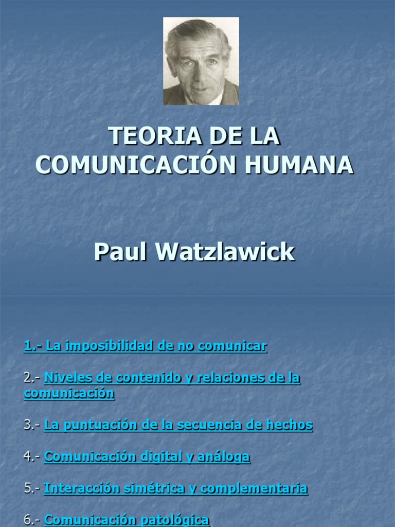 Teoria de La Comunicaci N Humana | PDF | Comunicación | Axioma