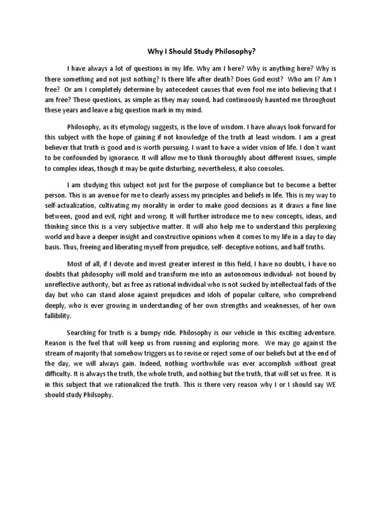 Why I Should Study Philosophy? | PDF | Truth | Reason