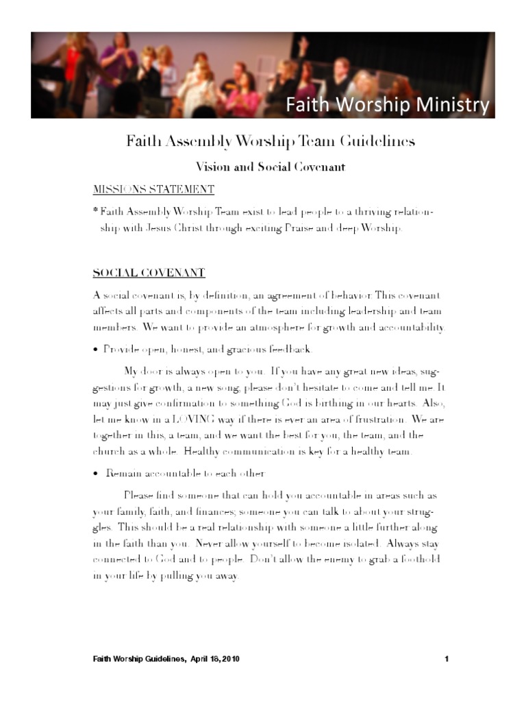 Worship Team Guidelines | PDF | Tithe | Prayer