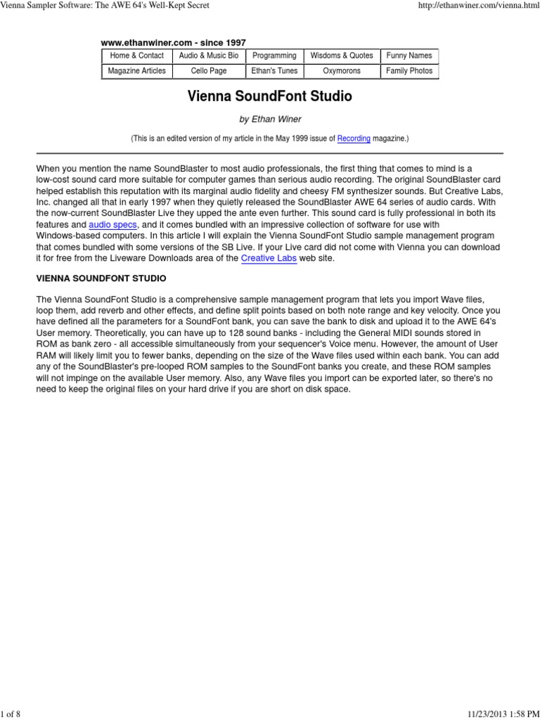 Vienna Soundfont Studio | PDF | Synthesizer | Violin