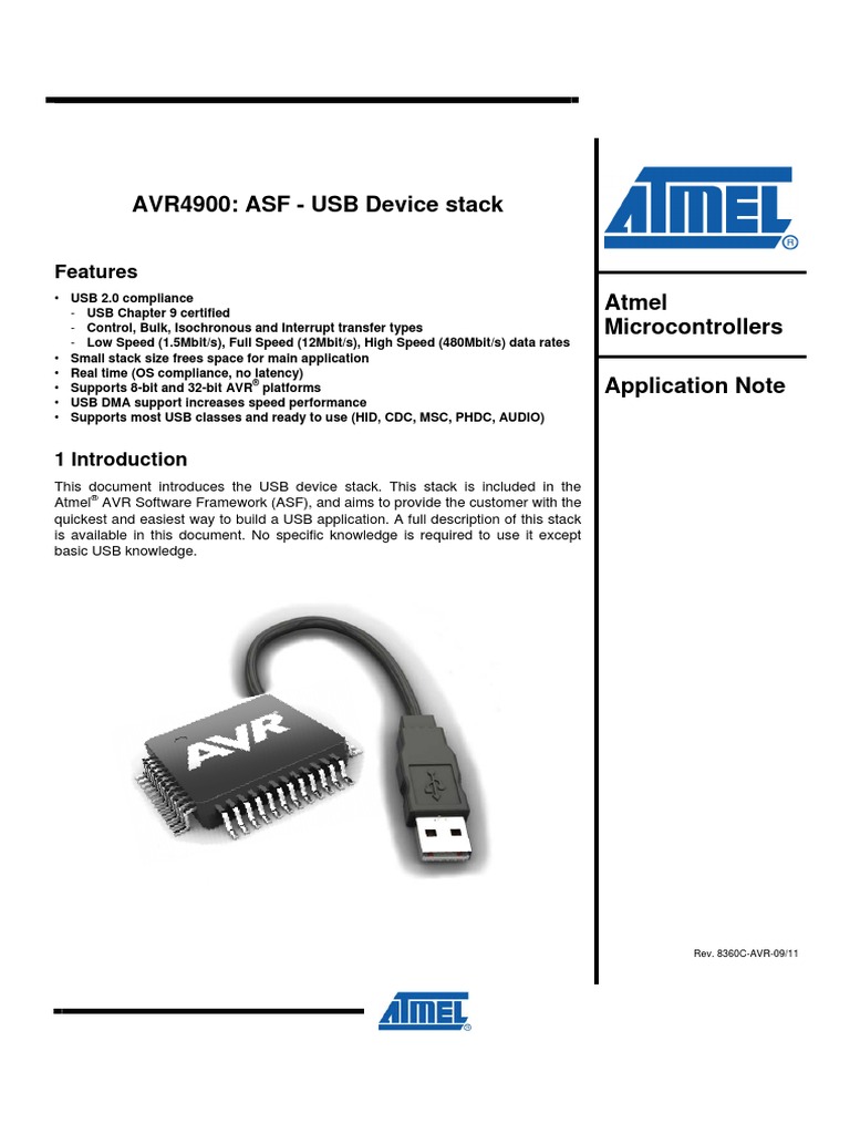 AVR4900 ASF - USB Device Stack | PDF | Usb | Application Programming Interface