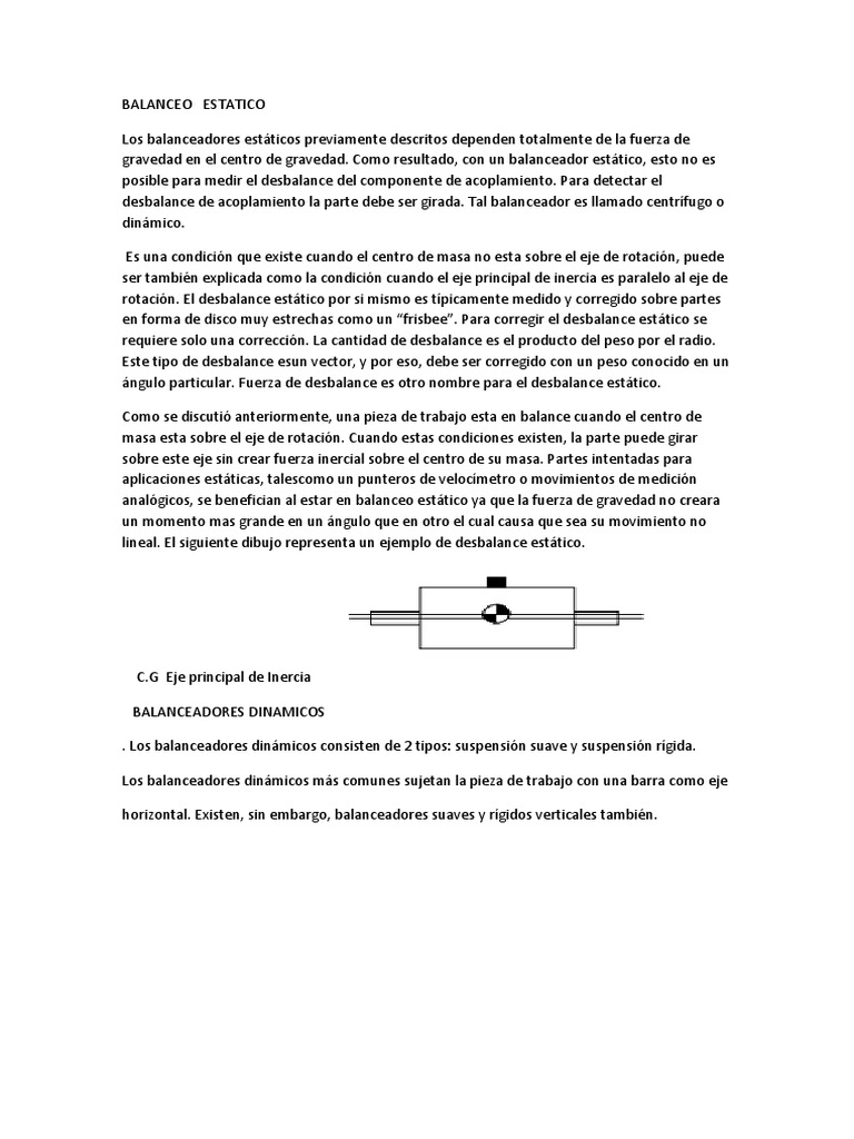 Balanceo Estatico | PDF