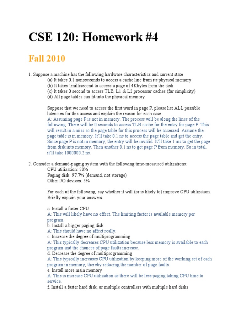 hw4 Sol | PDF | Cpu Cache | Computer Data Storage
