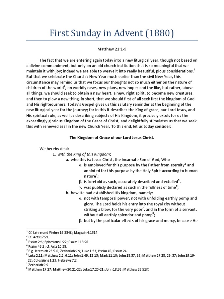 The Kingdom of Grace in Advent 1880 | PDF | Gospel Of Matthew ...