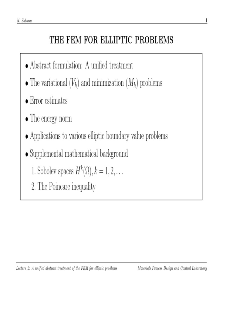The Fem For Elliptic Problems Pdf Calculus Of Variations Finite Element Method