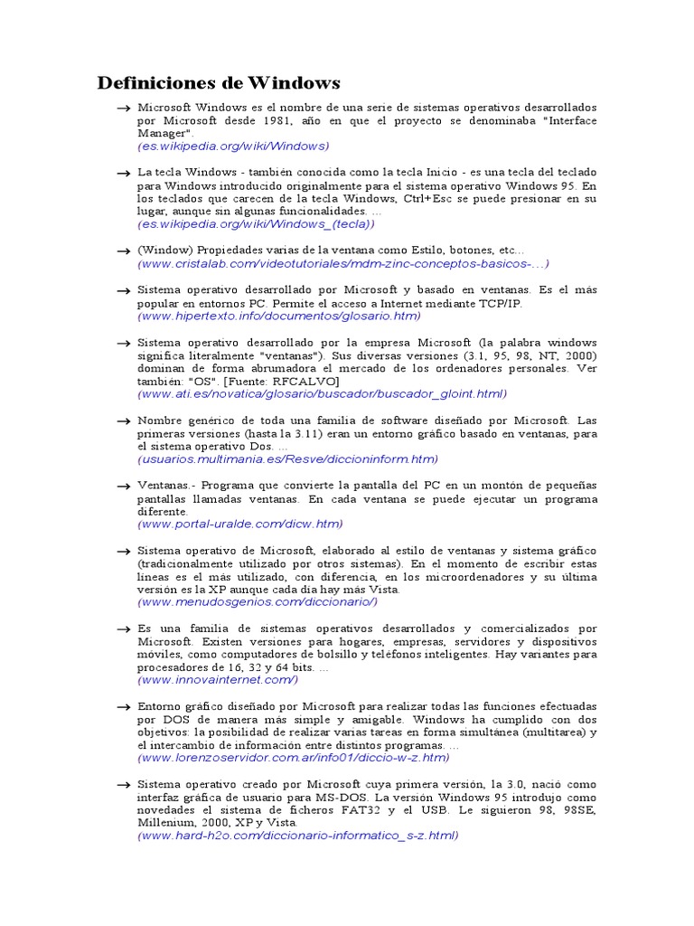 Definición de Windows | PDF | Microsoft Windows | Microsoft