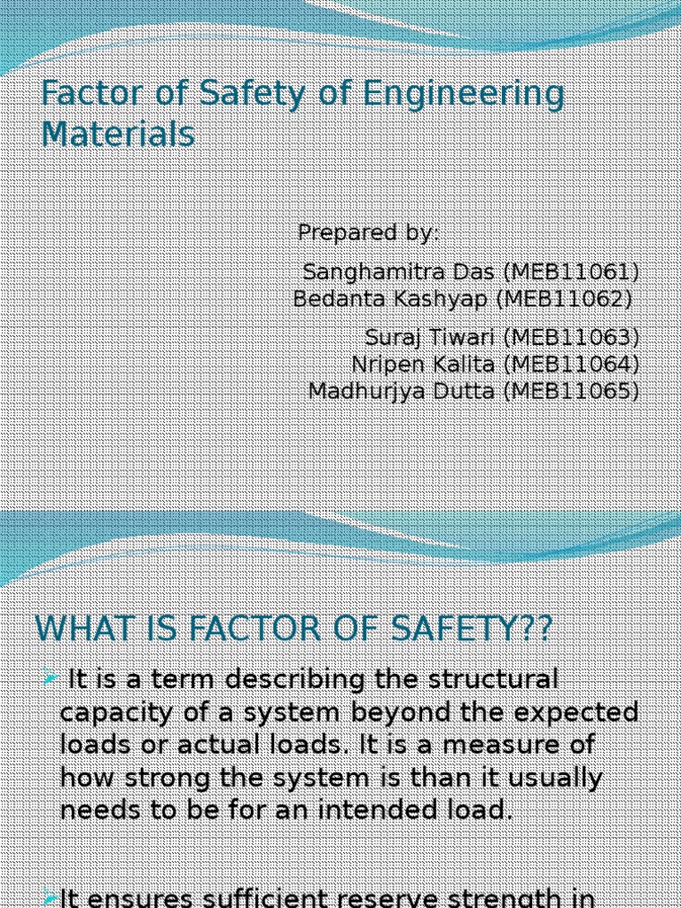 Understanding Factor of Safety in Engineering | PDF | Strength Of ...