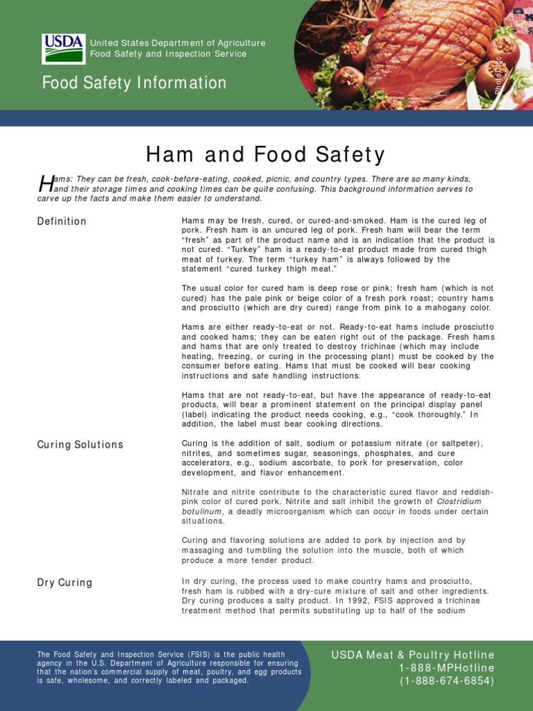 Ham and Food Safety | PDF | Ham | Curing (Food Preservation)