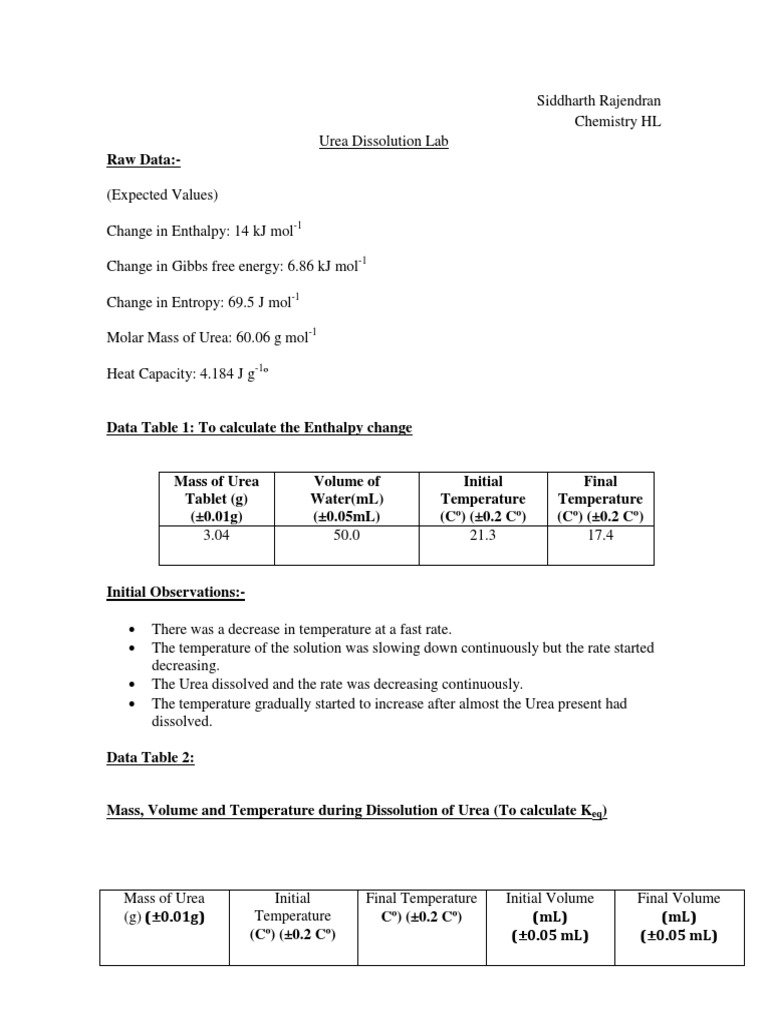 Entropy Lab | PDF | Enthalpy | Gibbs Free Energy