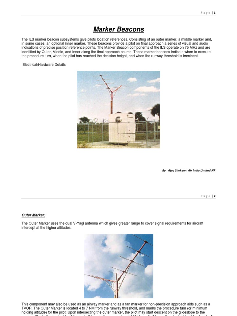 ILS Marker Beacon System Overview | PDF | Runway | Avionics