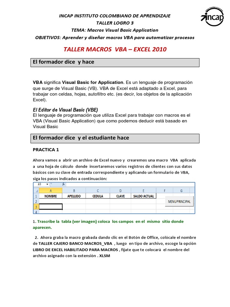 MACROS VBA EXCEL | PDF | Visual Basic para Aplicaciones | Microsoft Excel