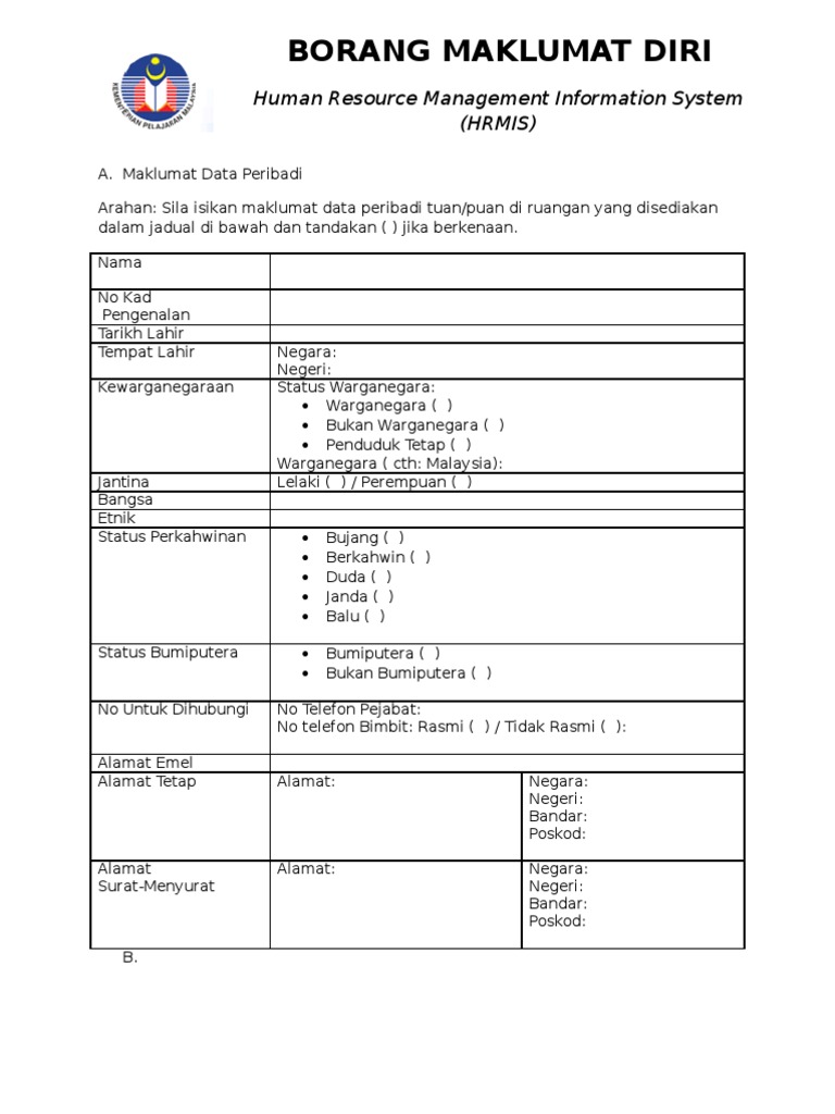 Maklumat Data Peribadi | PDF