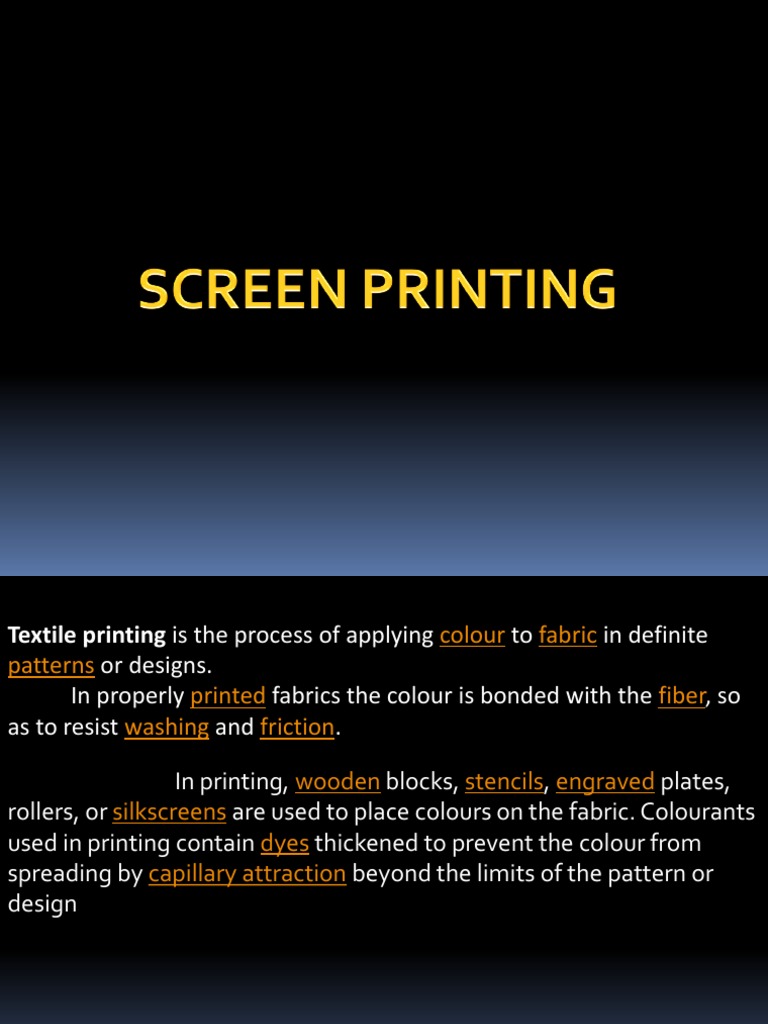 Screen Printing | PDF | Dye | Art Media