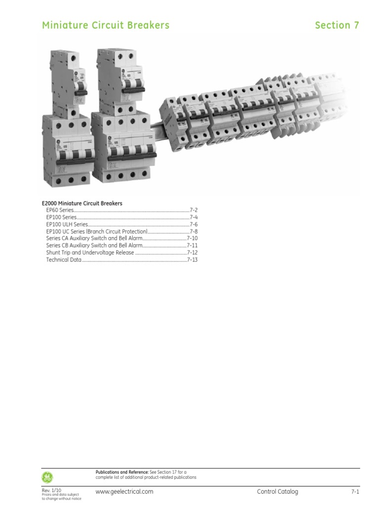 Miniature Circuit Breakers Catalog 1 Uvr Str | Alternating Current ...