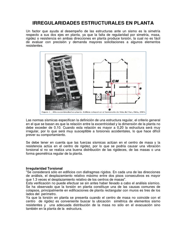 Irregularidades Estructurales en Planta | Temblores | Rigidez