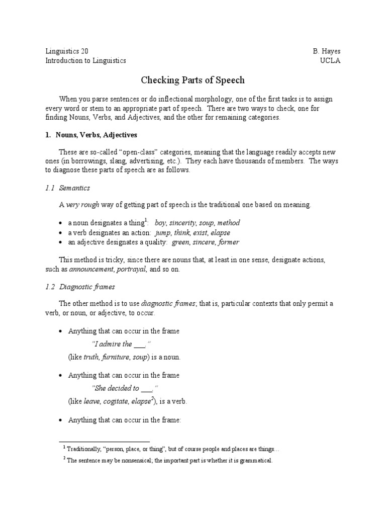 Analyzing Parts of Speech | PDF | Part Of Speech | Noun