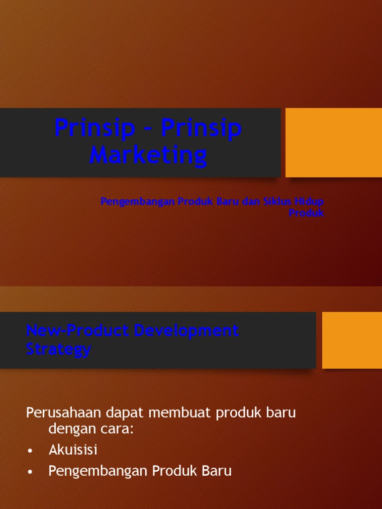 Prinsip - Prinsip Marketing: Pengembangan Produk Baru Dan Siklus Hidup Produk | PDF | New ...