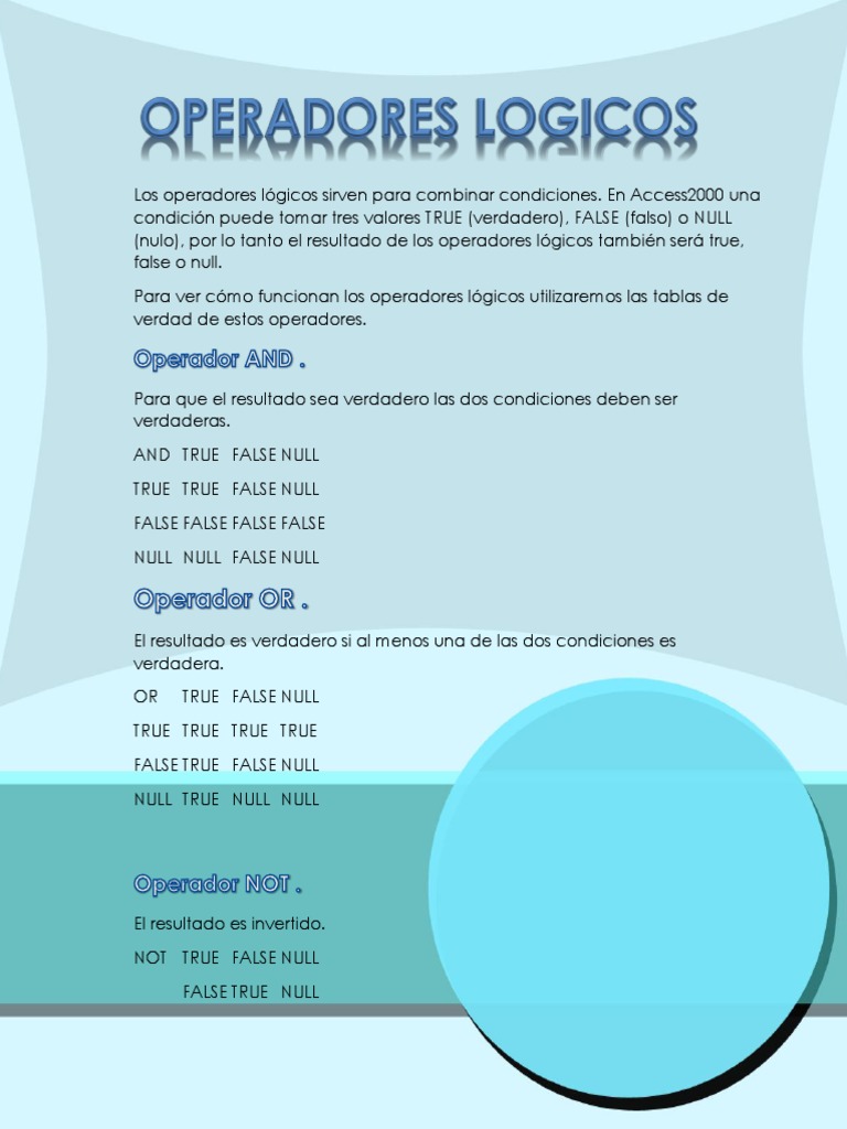 Operadores Logicos TICS | PDF | Lógica matemática | Ciencia cognitiva