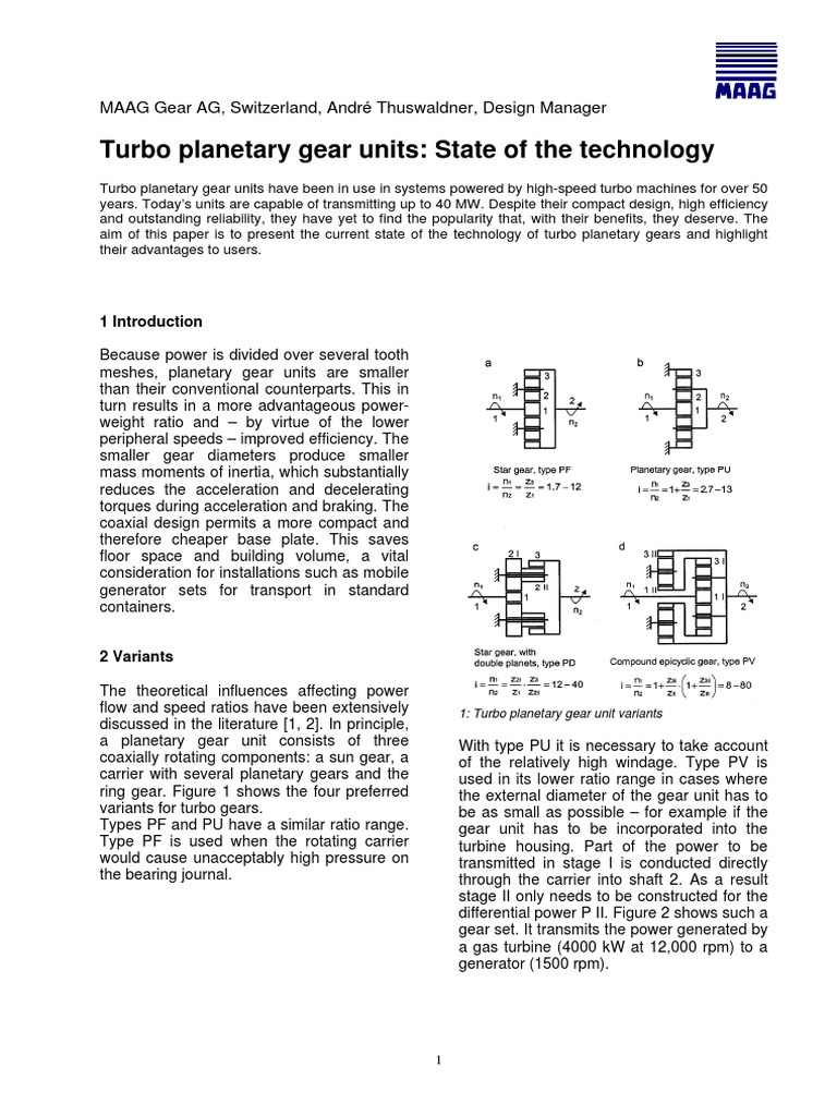 Turbo Planetary Gear Units: Maximizing Compact Design, High Efficiency ...