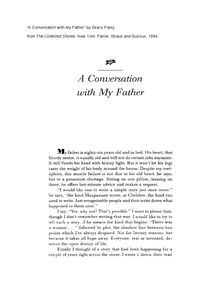 A Conversation With My Father | PDF
