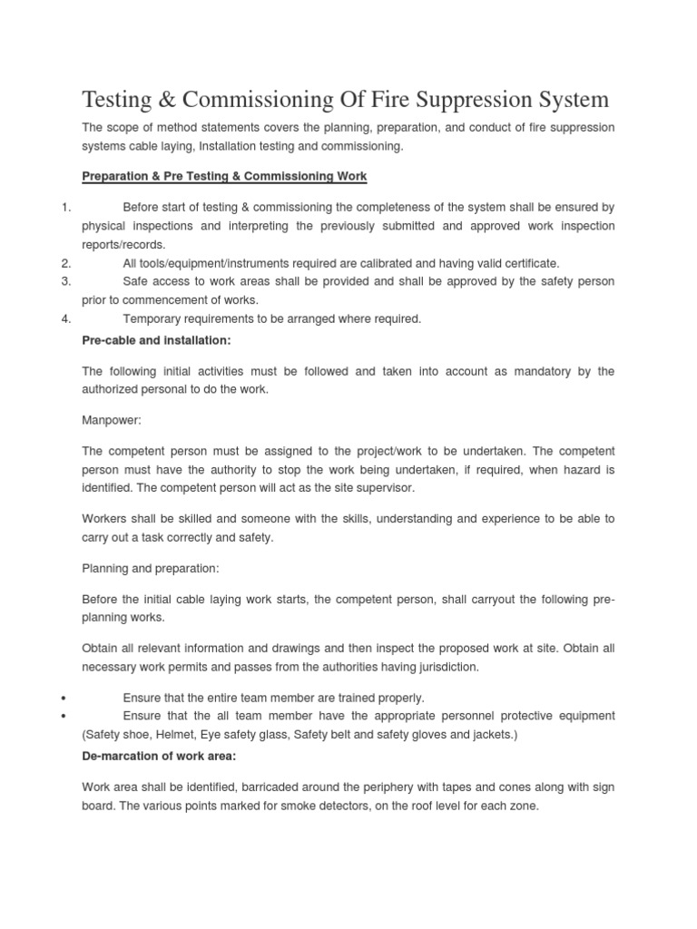 T&C of Fire Supression System | PDF | Safety | Equipment