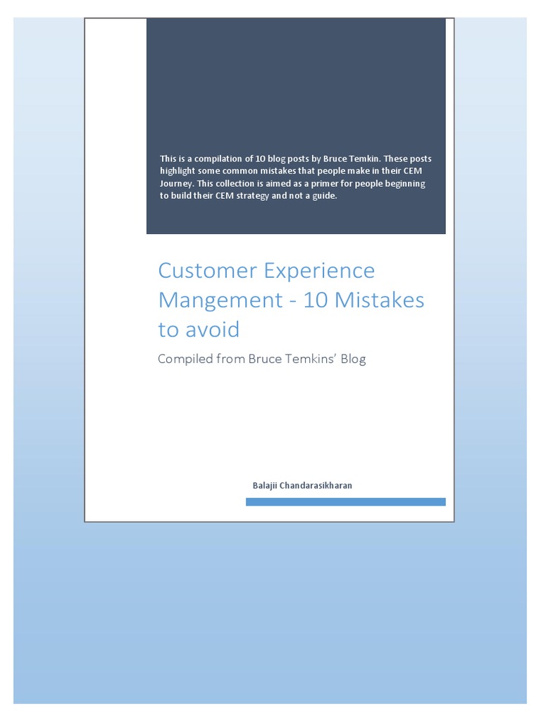 CX Mistakes To Avoid | PDF | Customer Experience | Attitude (Psychology)