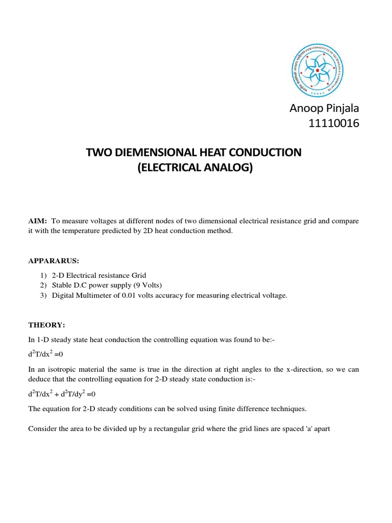 2d Heat Conduction | PDF | Thermal Conduction | Electrical Resistance ...