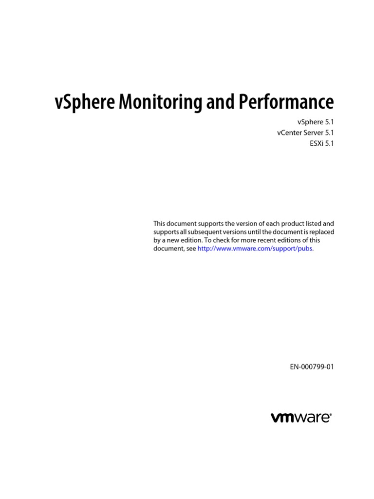 Vsphere Esxi Vcenter Server 51 Monitoring Performance Guide | PDF ...