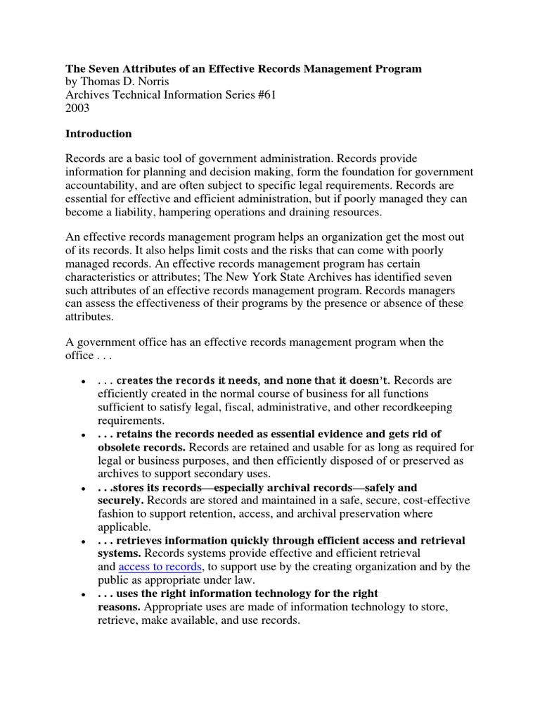 The Seven Attributes of An Effective Records Management Program ...